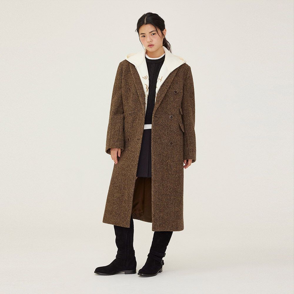 [24FW] 우먼 더블 롱 코트 브라운 - 감도 깊은 취향 셀렉트샵 29CM
