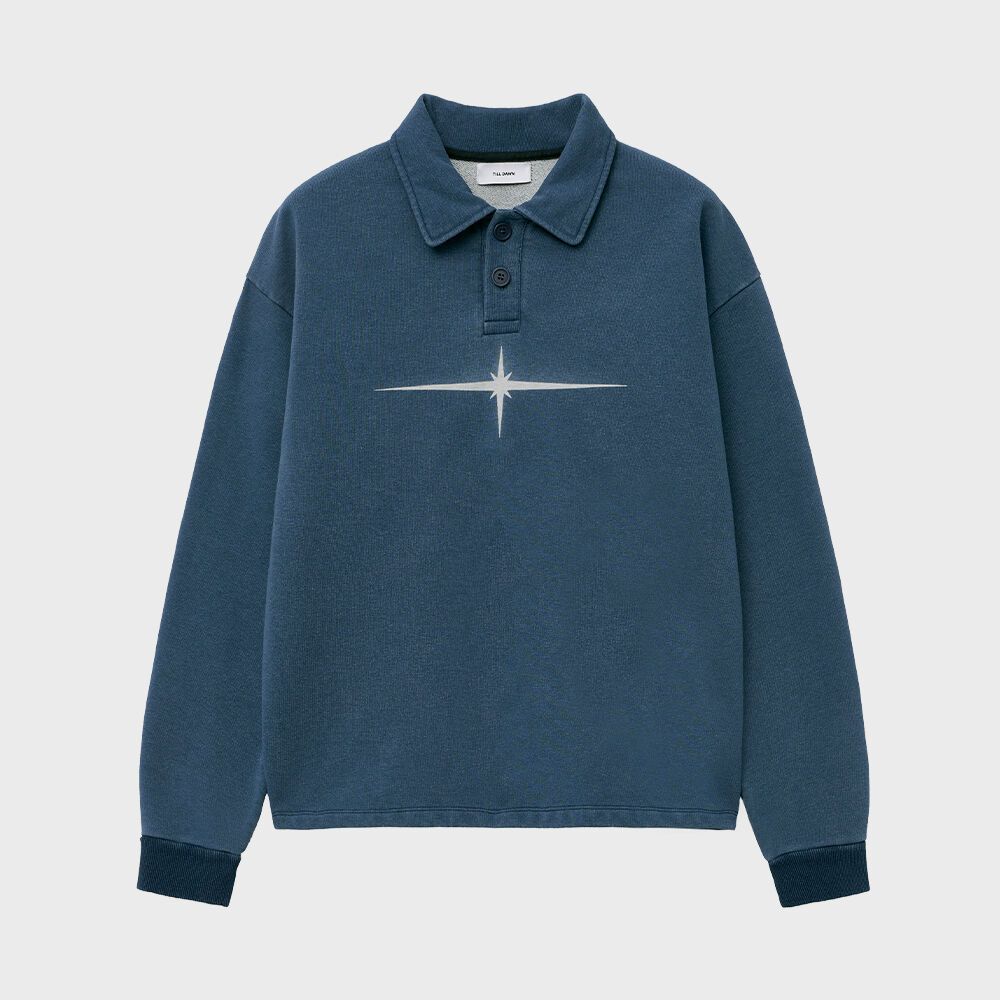 FAKE DENIM BUTTON-UP SWEATSHIRT blue - 감도 깊은 취향 셀렉트샵 29CM