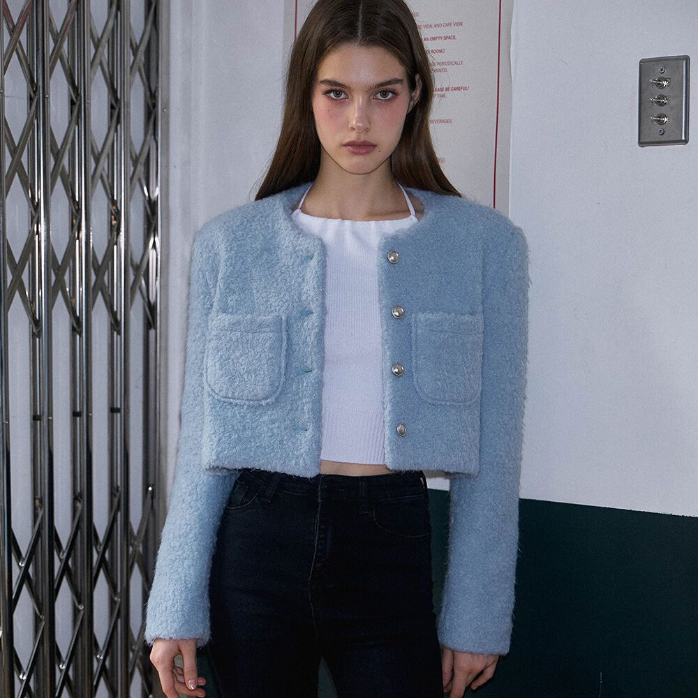 Angora Pocket Fur Jacket [Sky Blue] - 감도 깊은 취향 셀렉트샵 29CM