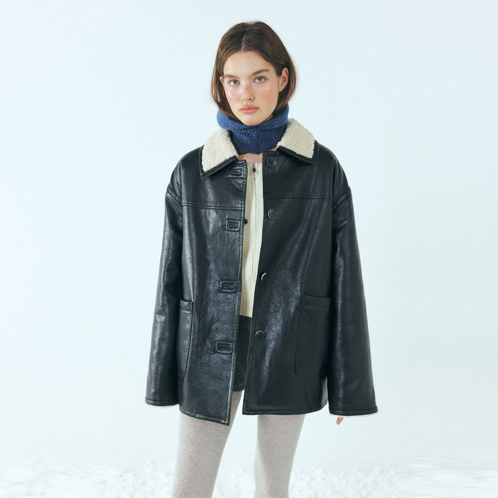 Reversible Leather Mustang Coat, Black - 감도 깊은 취향 셀렉트샵 29CM