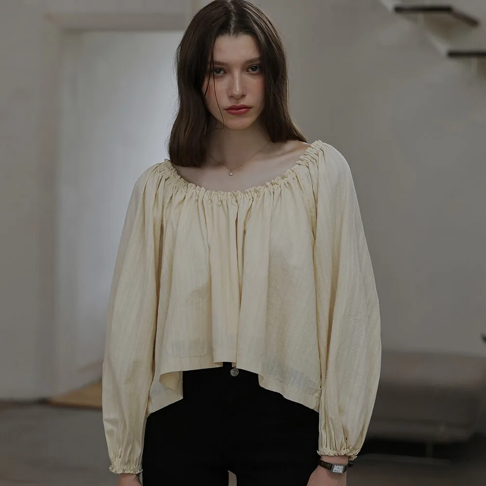 Della Shirring Off Shoulder Blouse [Cream] - 감도 깊은 취향 셀렉트샵 29CM