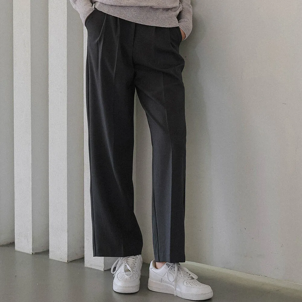 Basic Two Tuck Slacks [Charcoal] - 감도 깊은 취향 셀렉트샵 29CM