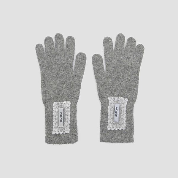 LACE LABEL ANGORA GLOVES CHARCOAL - 감도 깊은 취향 셀렉트샵 29CM