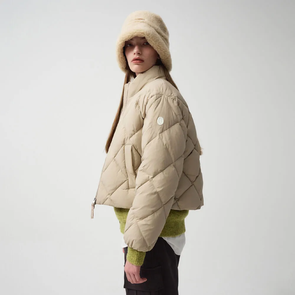 W CROP GOOSE DOWN QUILTING PUFFER beige - 감도 깊은 취향 셀렉트샵 29CM