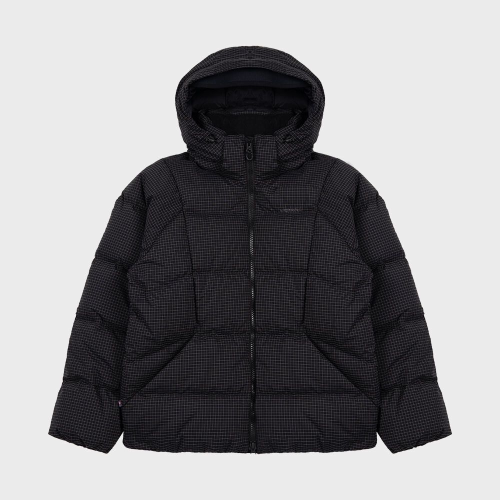 [MEN] 하이크 그리드 헤비 구스 다운 PATTERN BLACK - 감도 깊은 취향 셀렉트샵 29CM