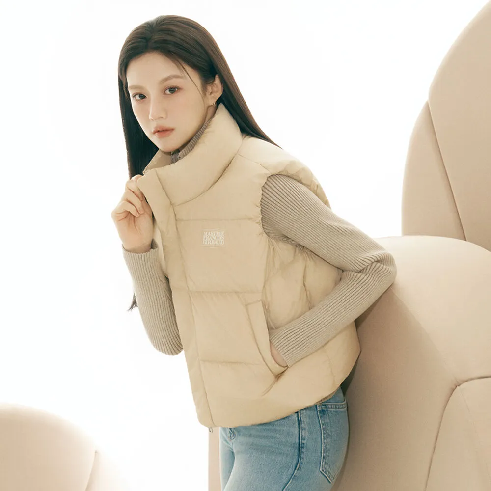 W CLASSIC LOGO DUCK DOWN CROP VEST beige - 감도 깊은 취향 셀렉트샵 29CM