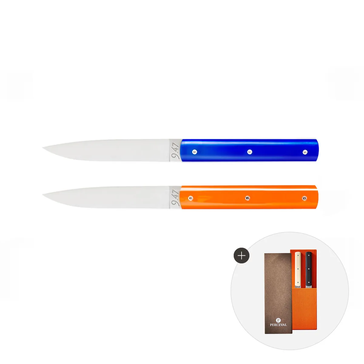 페르세발 9.47 스테이크나이프 2P 세트 (오렌지/프렌치블루) - 감도 깊은 취향 셀렉트샵 29CM