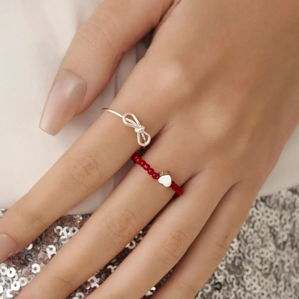 [SET] HU010 Ribbon & heart beads ring set - 감도 깊은 취향 셀렉트샵 29CM