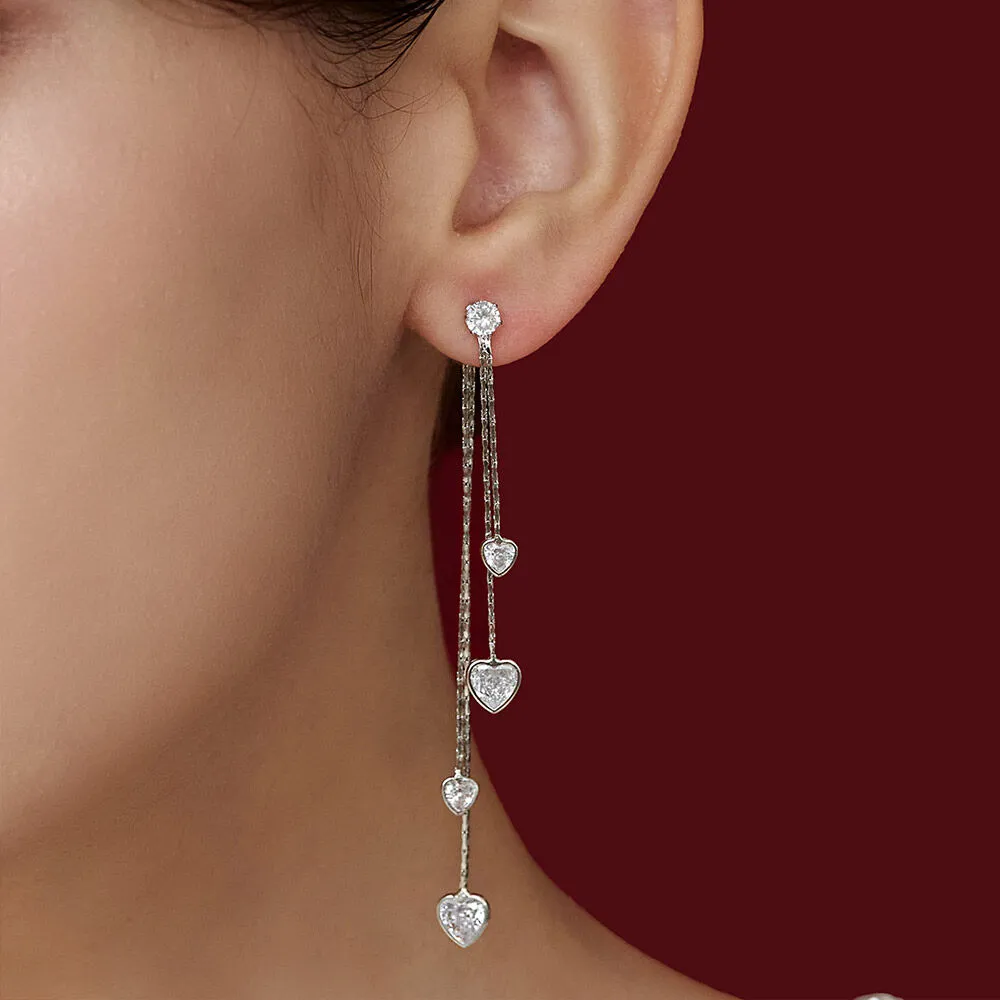 WFN001 Long Drop Heart Earrings - 감도 깊은 취향 셀렉트샵 29CM