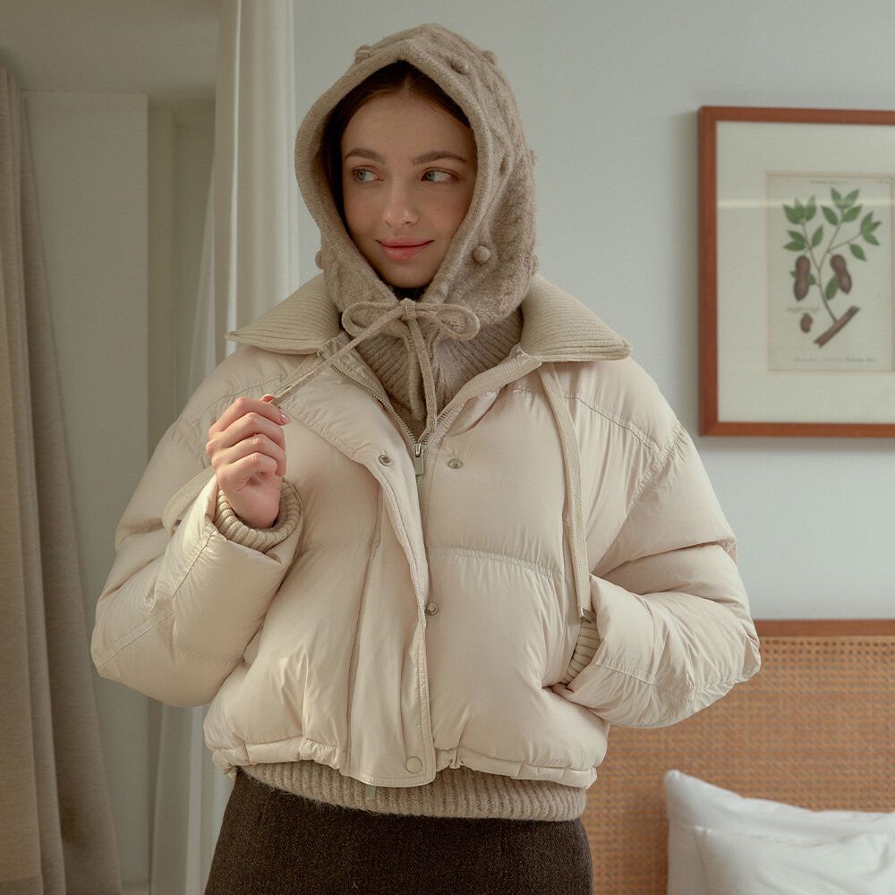 리본 덕다운 숏 패딩 푸퍼 크림 [T44] - 감도 깊은 취향 셀렉트샵 29CM