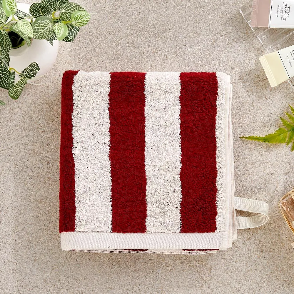 볼드 스트라이프 세면타월 RED 40X80cm 190g - 감도 깊은 취향 셀렉트샵 29CM