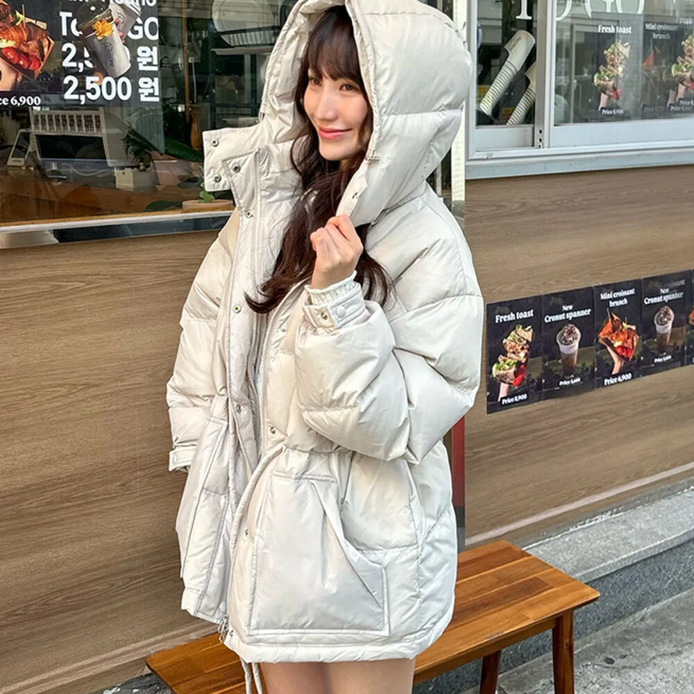 Duck down hooded string padding jumper_Beige - 감도 깊은 취향 셀렉트샵 29CM