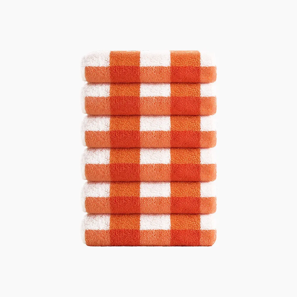 6P 체커보드 오렌지 수피마 수건 230g - 감도 깊은 취향 셀렉트샵 29CM