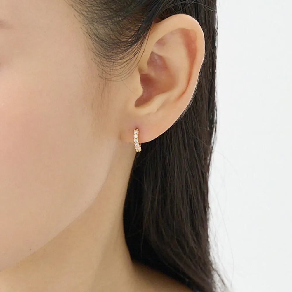 [14KGF] 미니 민자 큐빅링귀걸이_3color/3size - 감도 깊은 취향 셀렉트샵 29CM