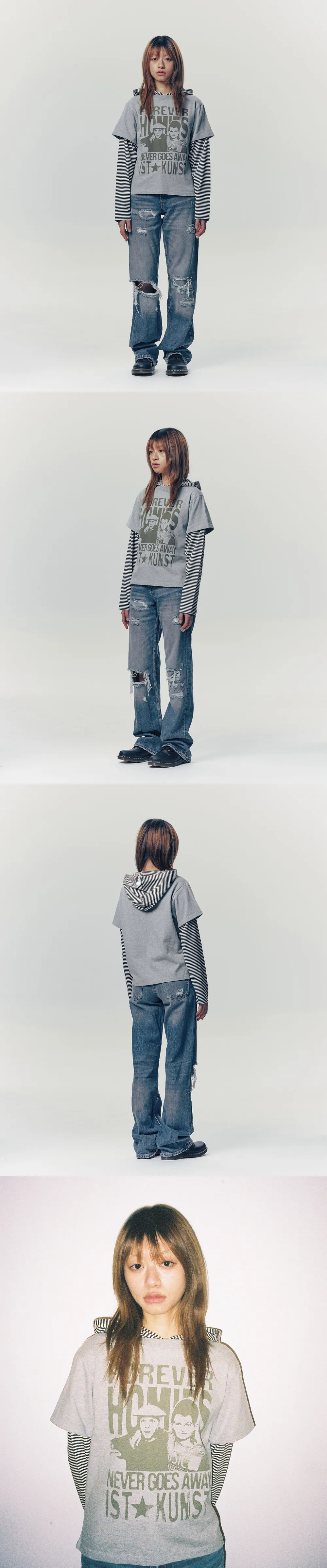 FOREVER HOMIES LAYERED LS TEE_GREY(IK2FSMT550A) - 감도 깊은 취향 셀렉트샵 29CM