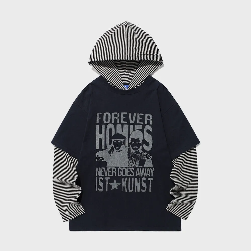 FOREVER HOMIES LAYERED LS TEE_NAVY(IK2FSMT550A) - 감도 깊은 취향 셀렉트샵 29CM