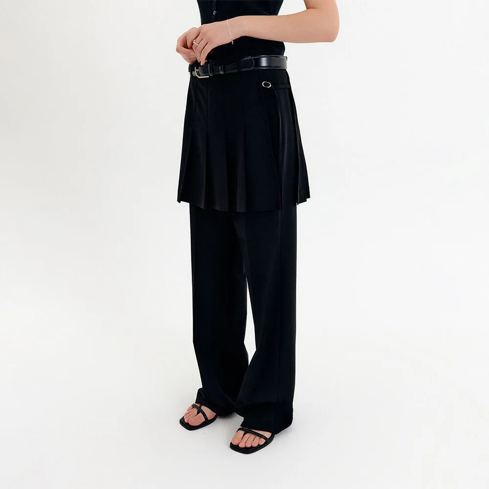 볼린 플리츠 레이어드 팬츠_블랙 / BOLIN PLEATED LAYERED PANTS_BLACK - 감도 깊은 취향 셀렉트샵 29CM