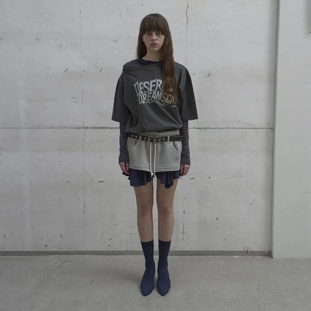 [4th REORDER] ASYMMETRIC PRINTED T-SHIRT (DARK GREY) - 감도 깊은 취향 셀렉트샵 29CM