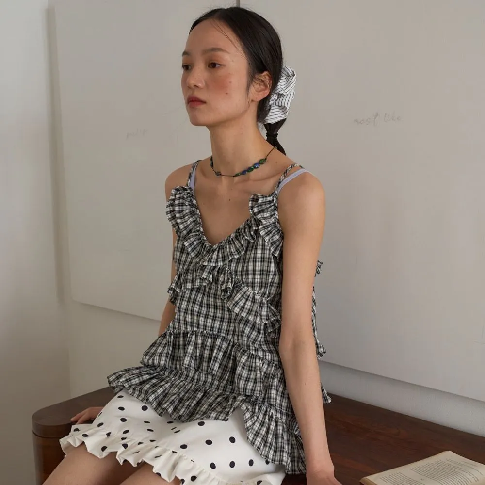 Ann Check Frill Bustier / Black - 감도 깊은 취향 셀렉트샵 29CM