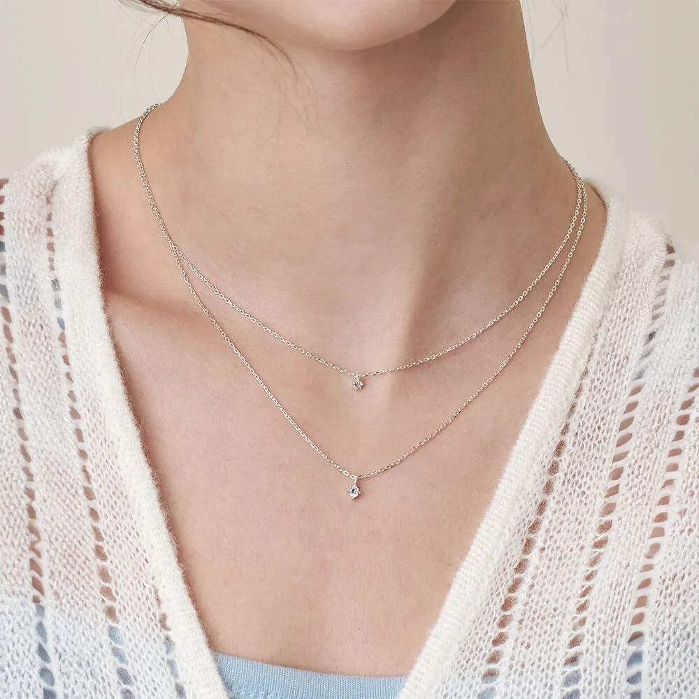 [silver925] luscent cubic layered necklace - 감도 깊은 취향 셀렉트샵 29CM