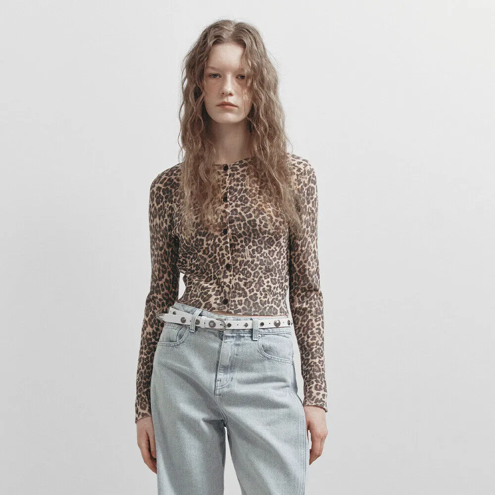 Print Crop Knit Cardigan in Leopard VK5SD101-AL - 감도 깊은 취향 셀렉트샵 29CM