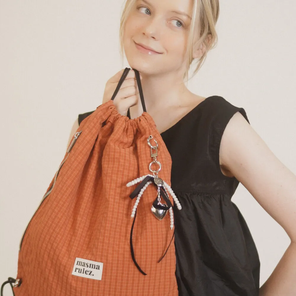 Gym sack string bag _ plaid check orange - 감도 깊은 취향 셀렉트샵 29CM