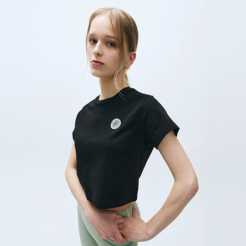 MOUVEMENT W CIRCLE WAPPEN AEROCOOL CROP TEE black - 감도 깊은 취향 셀렉트샵 29CM