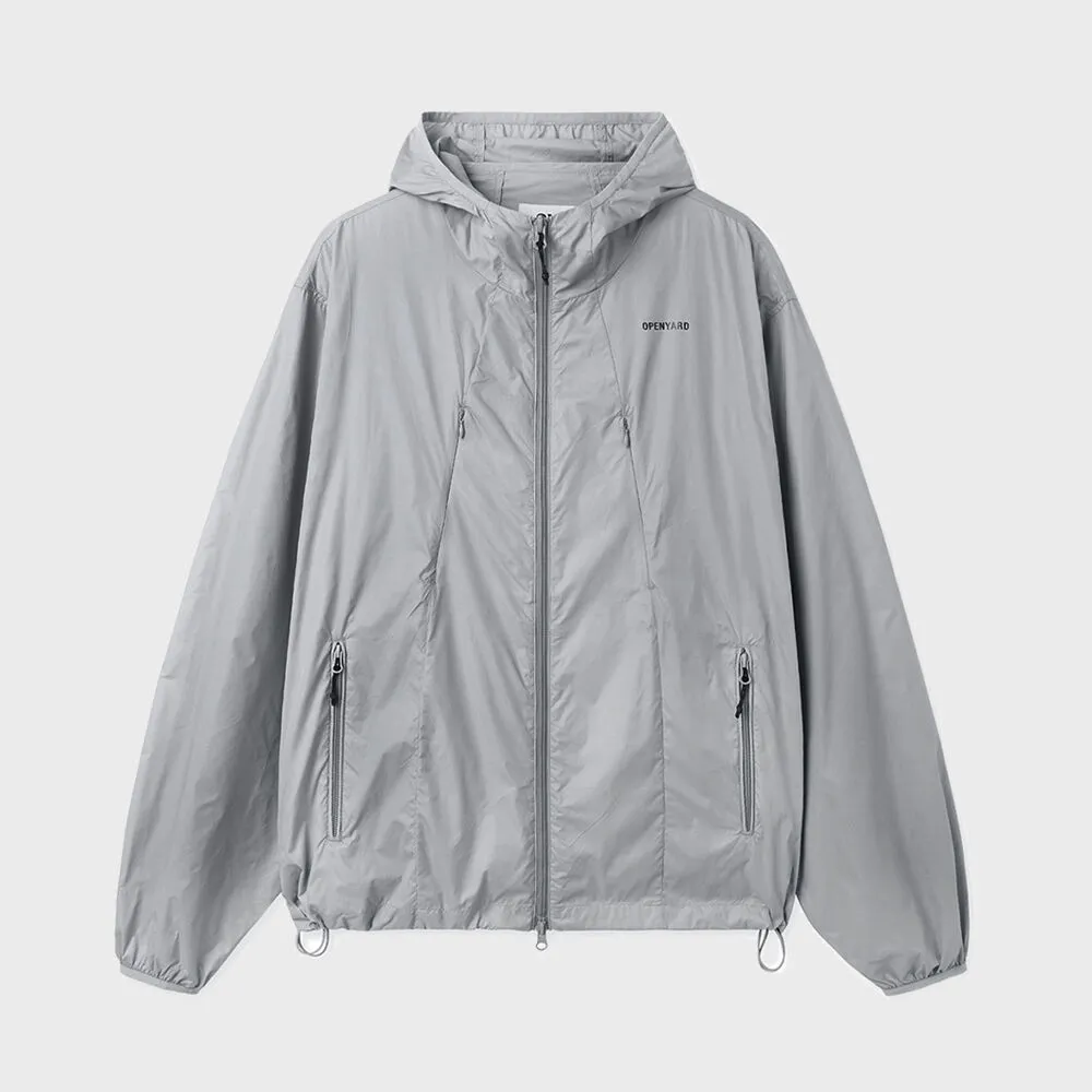 CURVED ZIPPER LIGHT SHELL JACKET - LIGHT GREY - 감도 깊은 취향 셀렉트샵 29CM