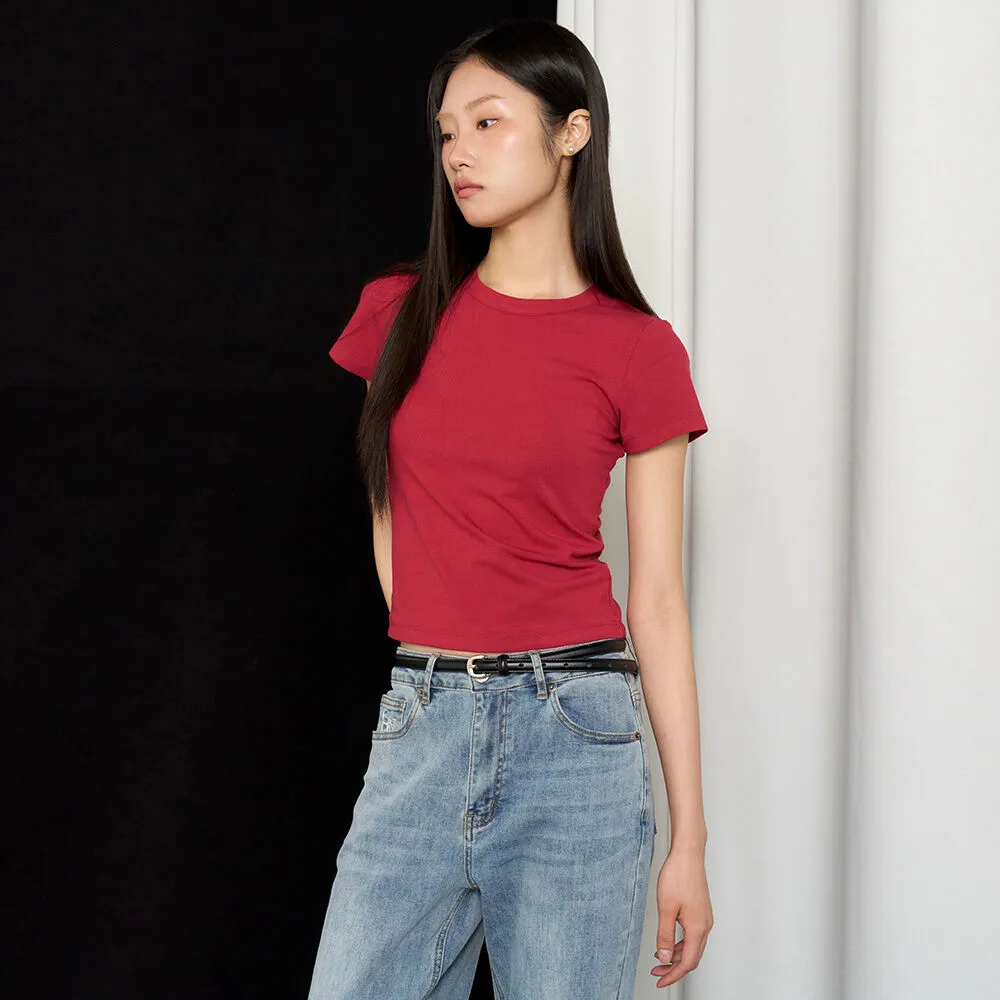 WOMAN 슬림 크루넥 반팔티 [RED] / WBE2L01512 - 감도 깊은 취향 셀렉트샵 29CM