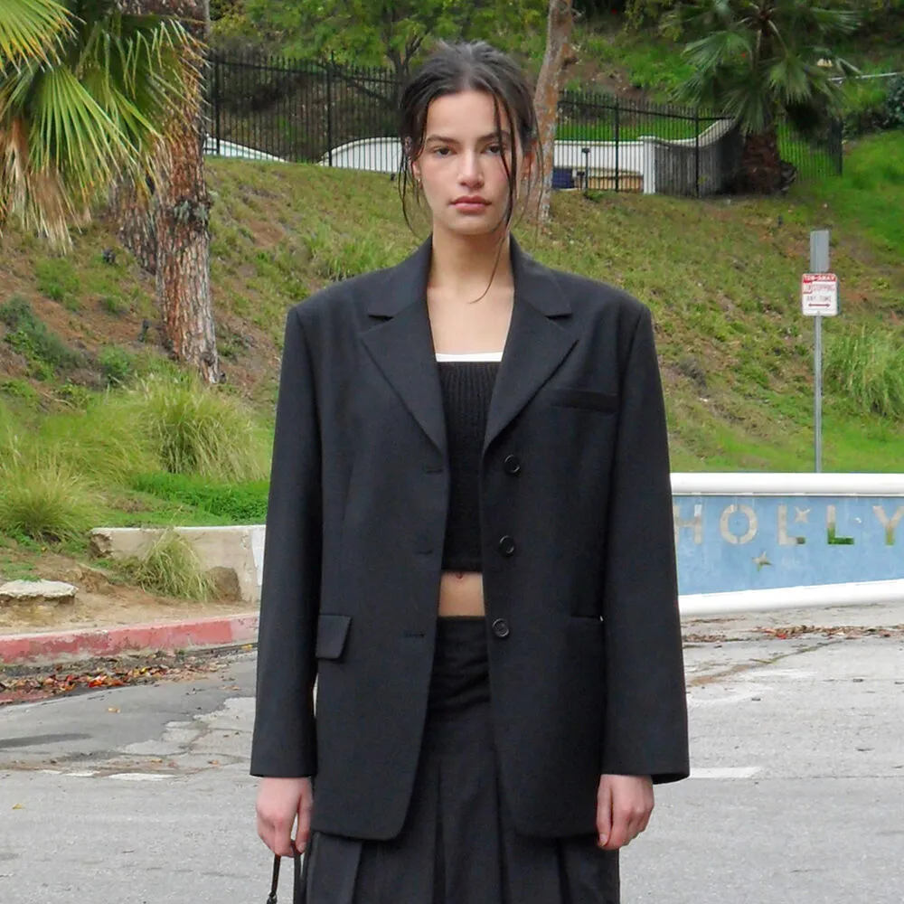 OVERSIZED 3-BUTTON WOOL BLAZER_BLACK_LC251JK01BK - 감도 깊은 취향 셀렉트샵 29CM