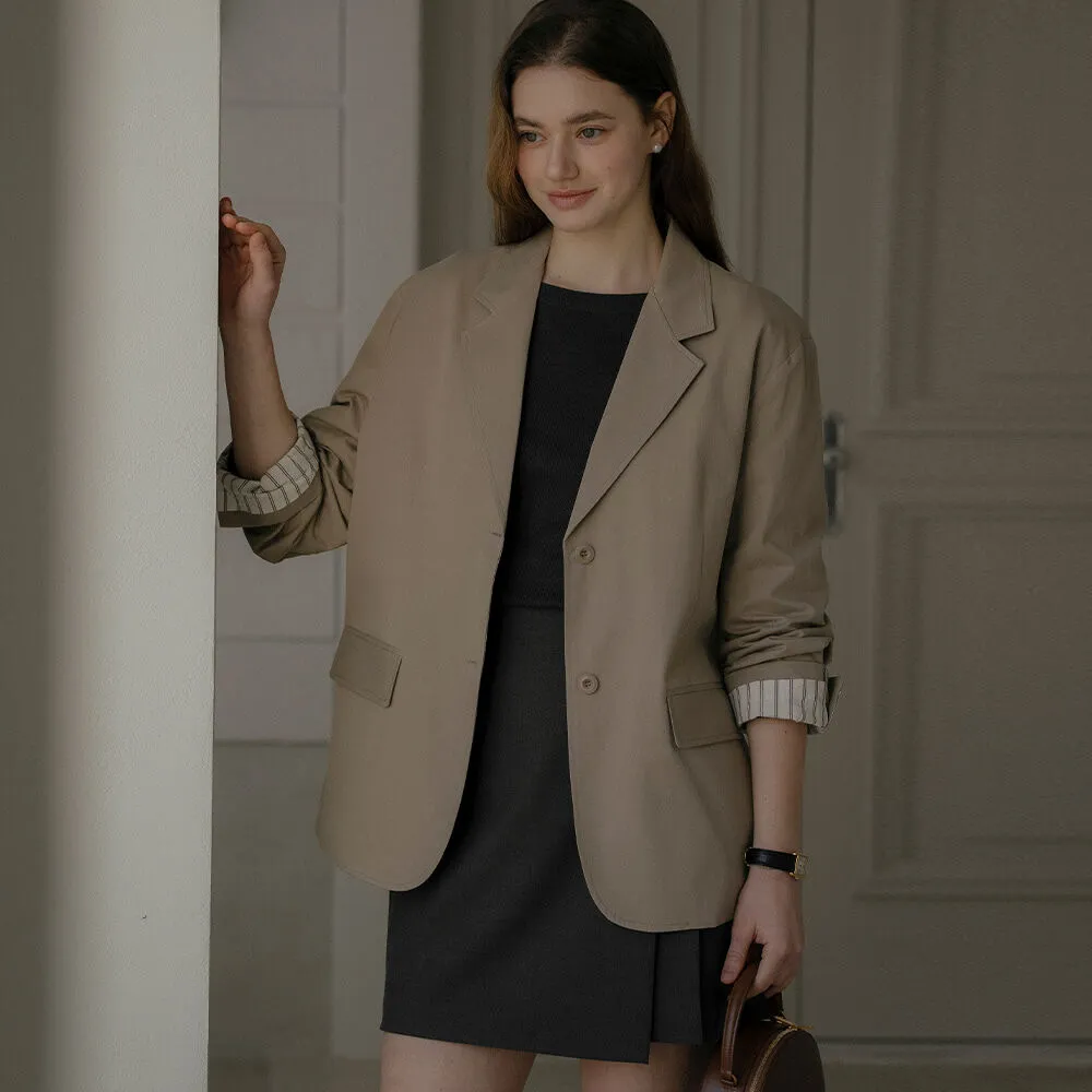 Basic two-button overfit cotton jacket_Dark beige - 감도 깊은 취향 셀렉트샵 29CM