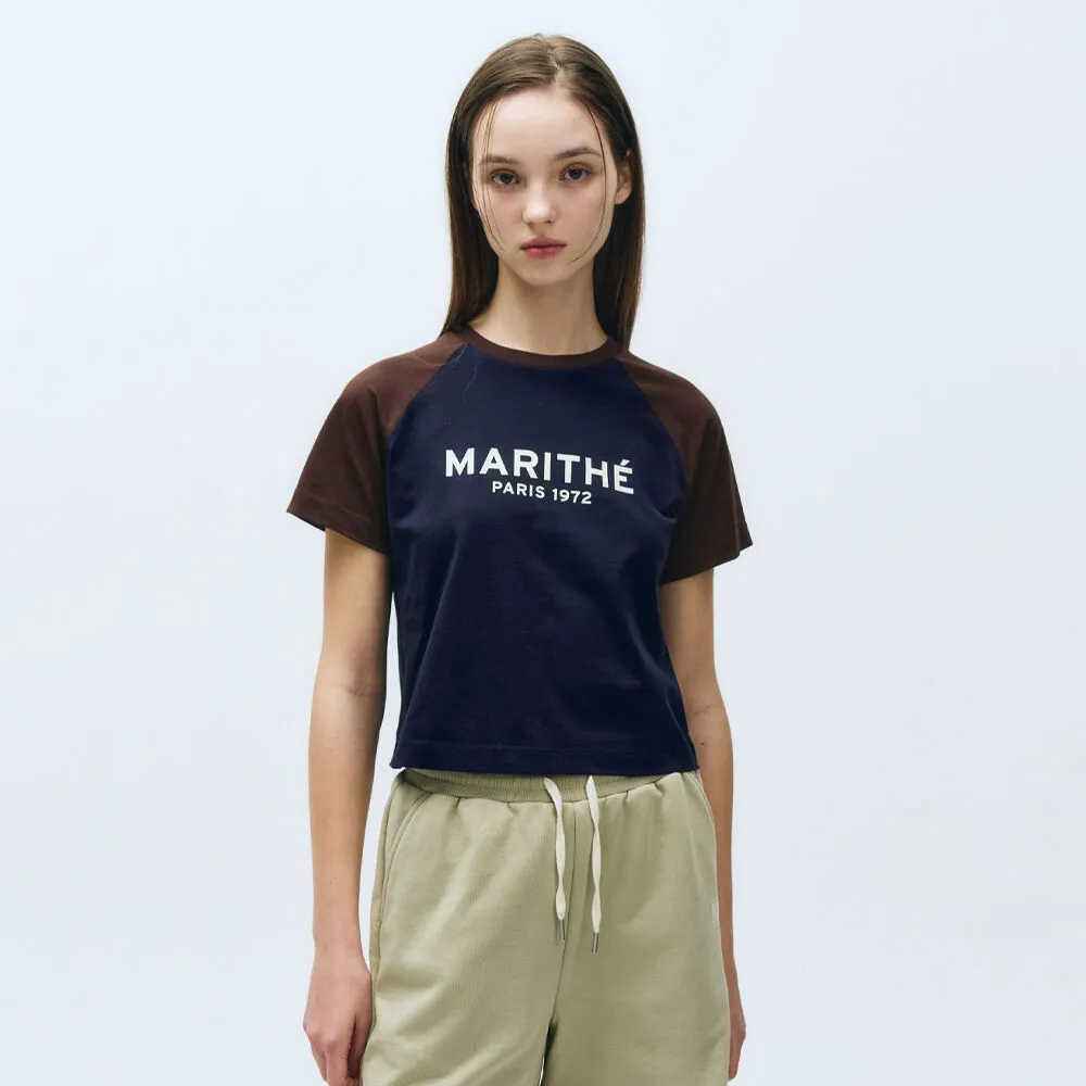 W REGULAR LOGO RAGLAN CROP TEE brown - 감도 깊은 취향 셀렉트샵 29CM