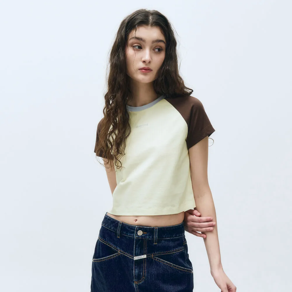 W 2-TONE RAGLAN CROP TEE brown - 감도 깊은 취향 셀렉트샵 29CM