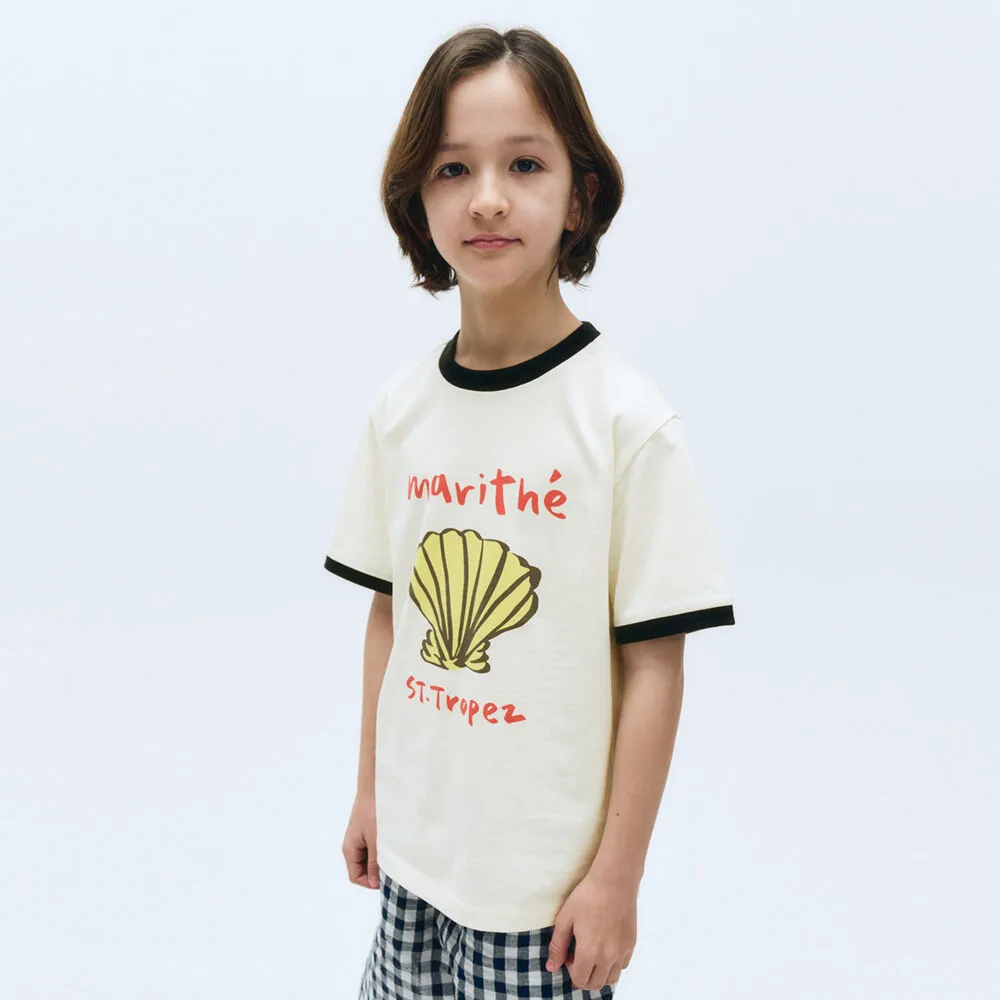 KIDS COLOR BLOCK SHELL GRAPHIC TEE cream - 감도 깊은 취향 셀렉트샵 29CM