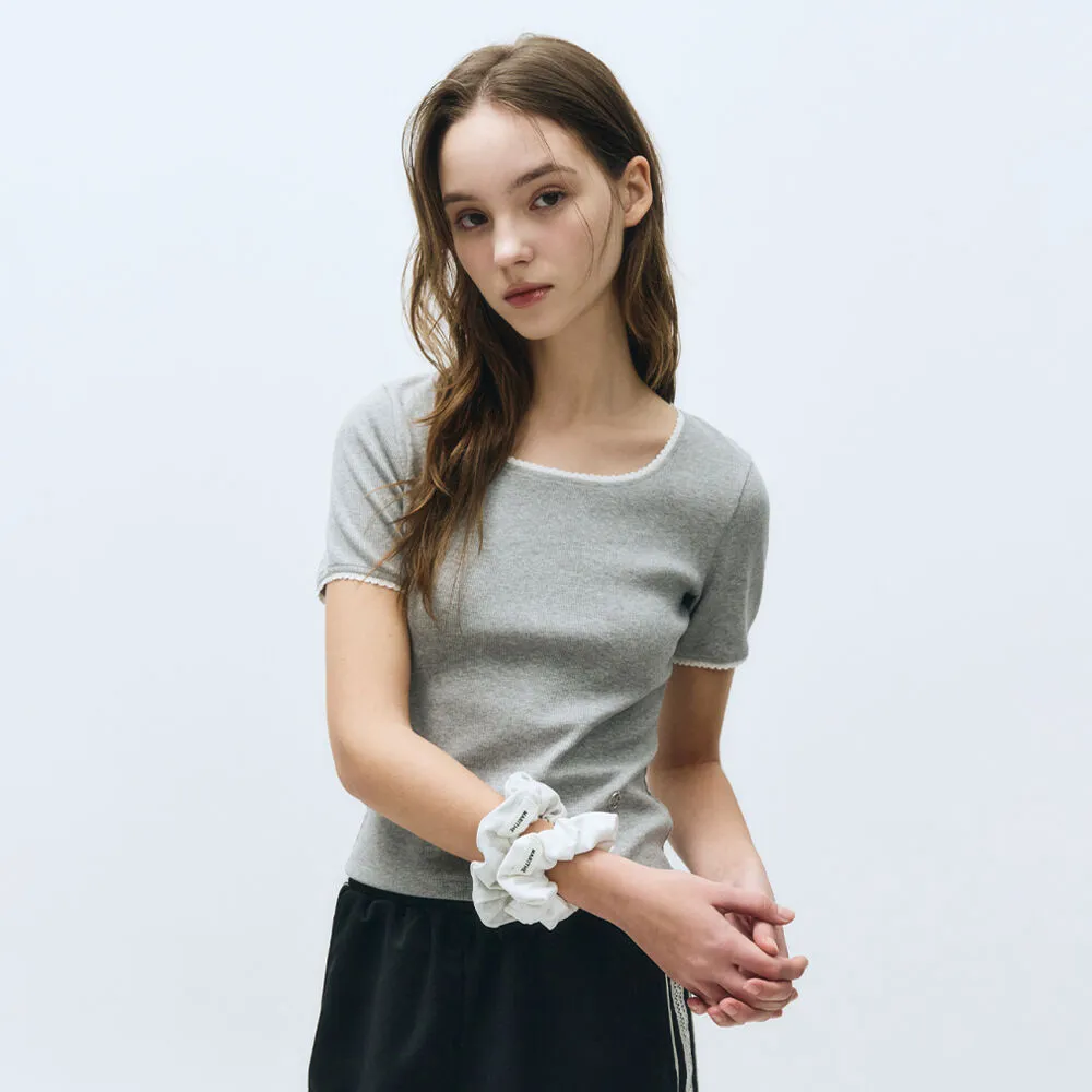 W LACE DETAIL TEE heather gray - 감도 깊은 취향 셀렉트샵 29CM