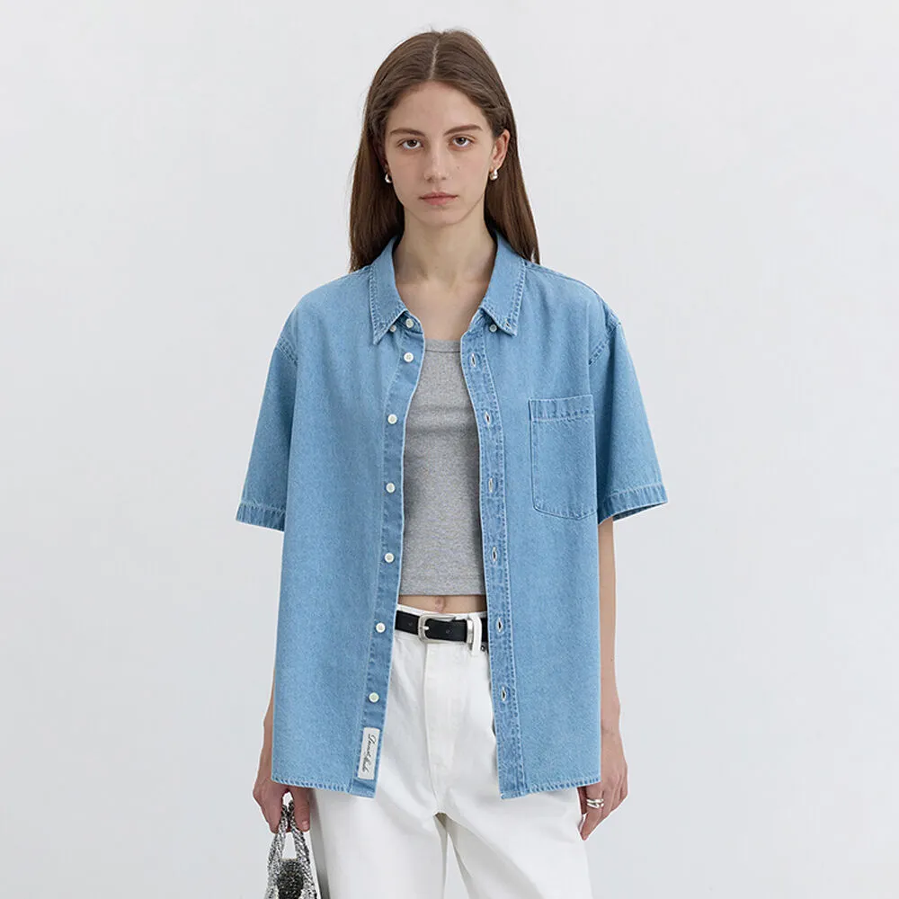 UNISEX OVERSIZED DENIM SHIRT LIGHT BLUE_UDSH5B130B1 - 감도 깊은 취향 셀렉트샵 29CM