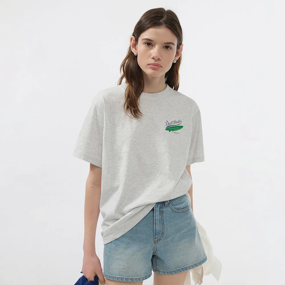 UNISEX SUMMER HOLIDAY SURF BOARD T-SHIRT LIGHT MELANGE GREY_UDTS5B133G1 - 감도 깊은 취향 셀렉트샵 29CM