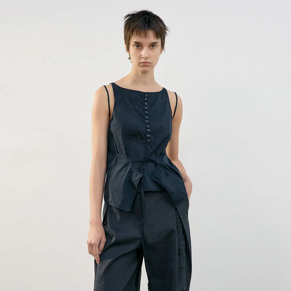 SEE-THROUGH BUTTON LOOP TOP_BLACK_LW251BL09BK - 감도 깊은 취향 셀렉트샵 29CM