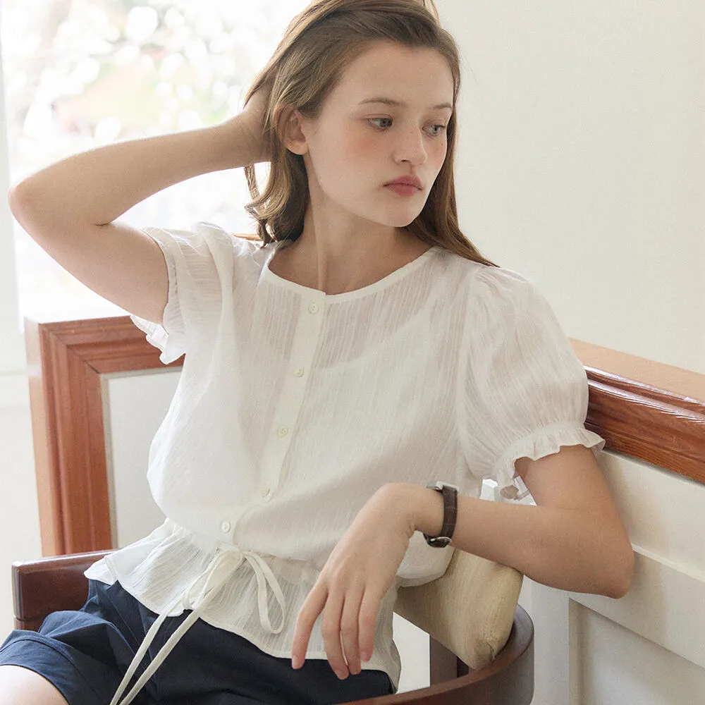 Waist-String Puff Blouse - White - 감도 깊은 취향 셀렉트샵 29CM