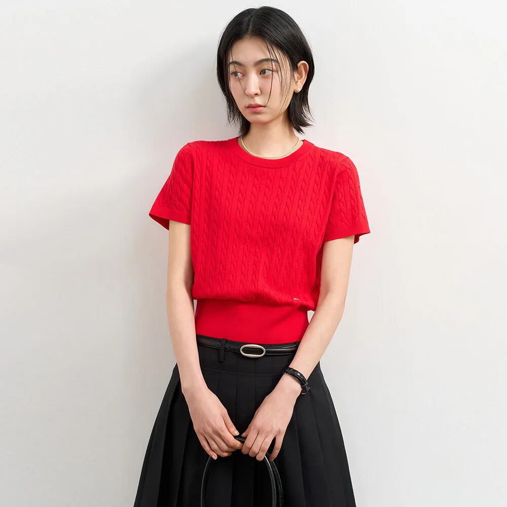 WOMAN 텐셀 케이블 하프 니트 [RED] / WBD2L05528 - 감도 깊은 취향 셀렉트샵 29CM