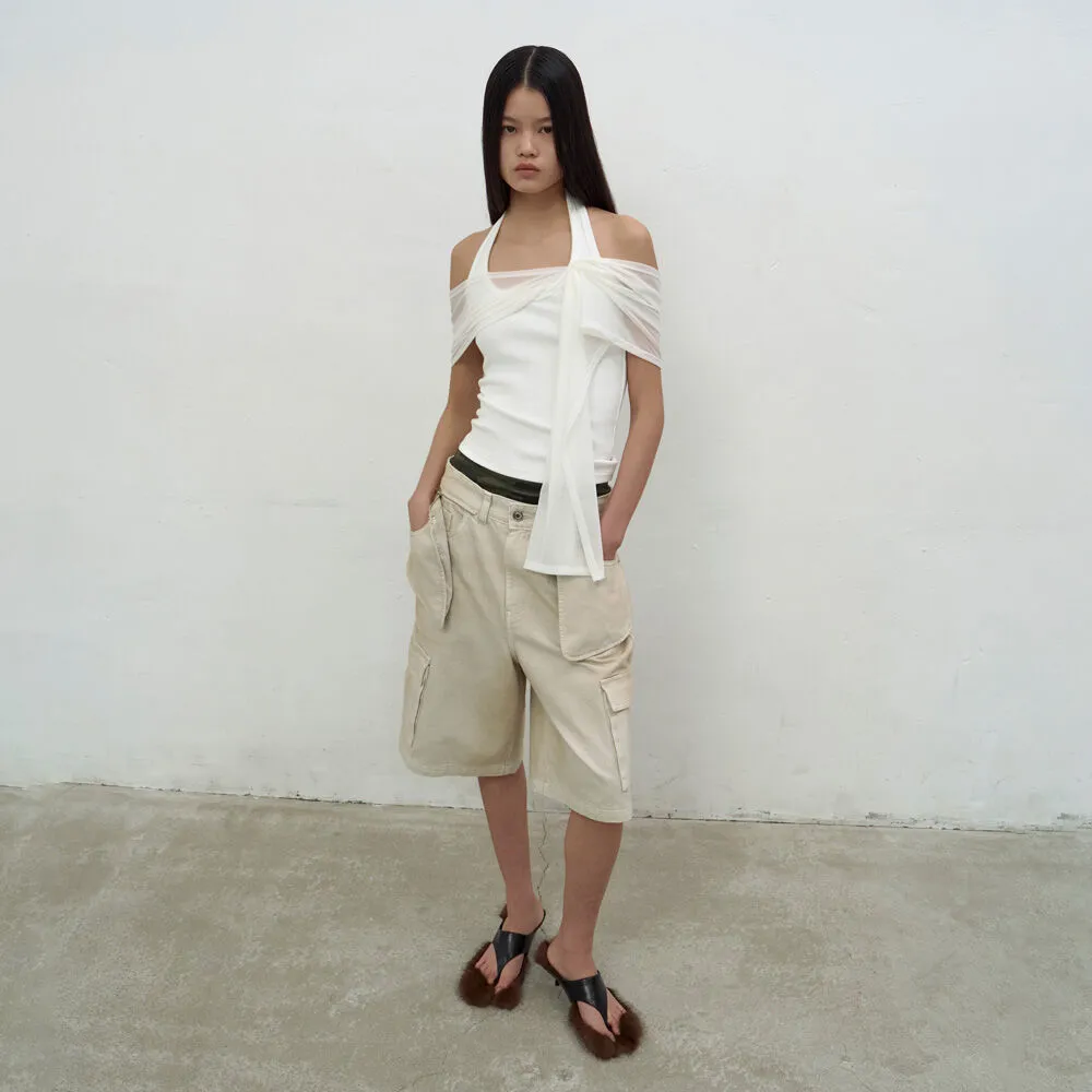 MULTI-POCKET DENIM SHORTS (SAND BEIGE) - 감도 깊은 취향 셀렉트샵 29CM