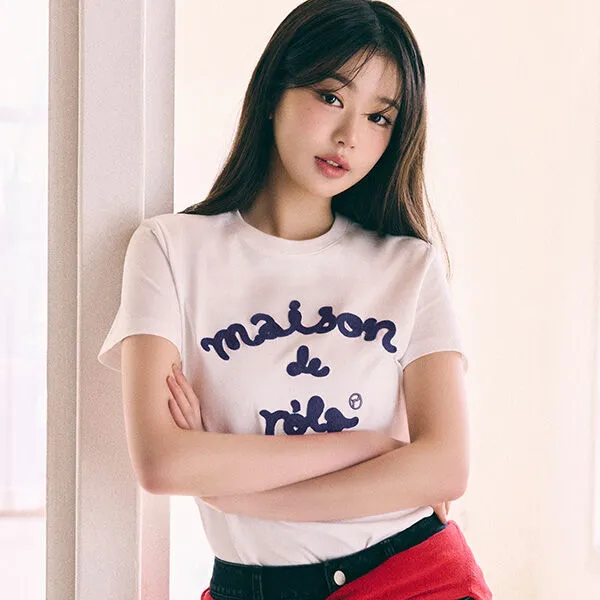 MAISON DE ROLA EMBROIDERY T-SHIRT WH+NV - 감도 깊은 취향 셀렉트샵 29CM