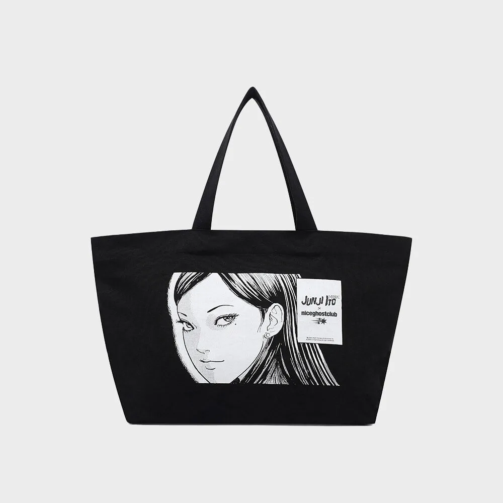 JUNJI ITO MANIAC TOMIE LOGO BIG TOTE BAG_BLACK(NG2FMUAB46B) - 감도 깊은 취향 ...