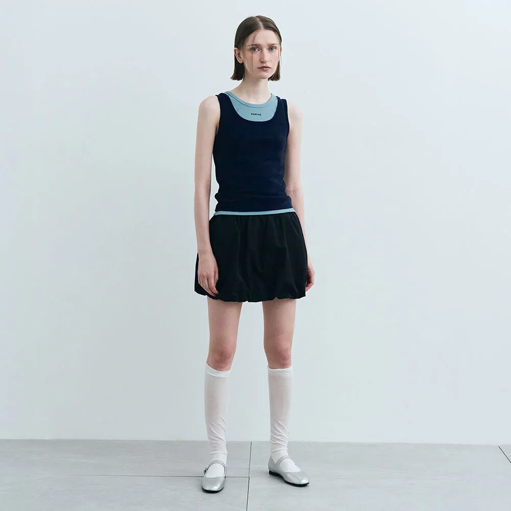 W NYLON BUBBLE HEM MINI SKIRT black - 감도 깊은 취향 셀렉트샵 29CM