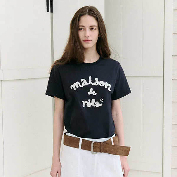 MAISON DE ROLA EMBROIDERY T-SHIRT NAVY - 감도 깊은 취향 셀렉트샵 29CM