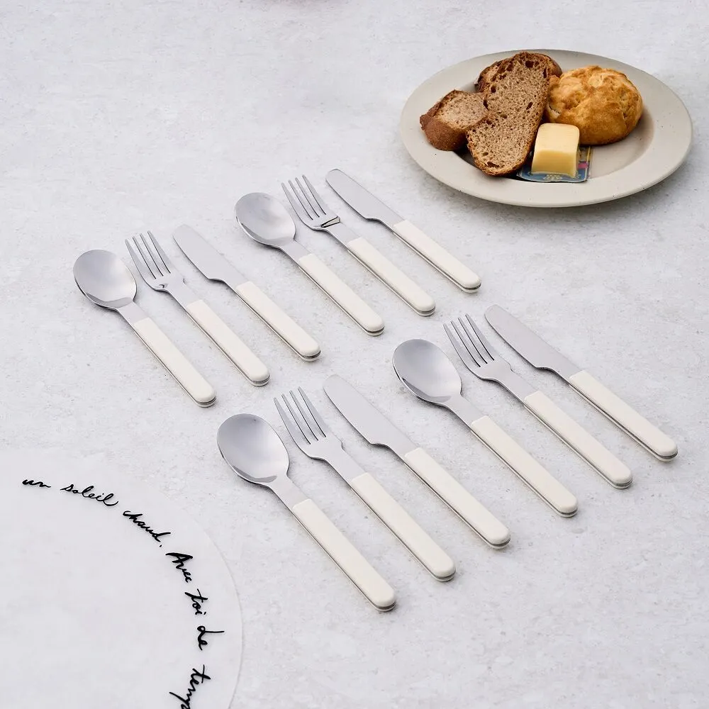 WOW 카페 커트러리 디저트세트 12P 크림 - 감도 깊은 취향 셀렉트샵 29CM