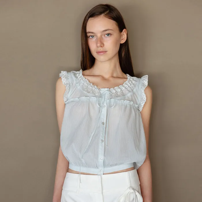[6/5 순차배송] DAHLIA LACE BALLOON SLEEVELESS BLOUSE_TT5S207LB - 감도 깊은 취향 셀렉트샵 29CM