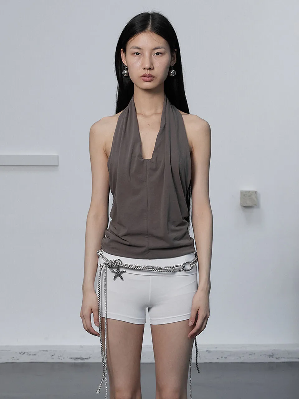 DRAPE HALTER NECK SLEEVELESS / BROWN - 감도 깊은 취향 셀렉트샵 29CM