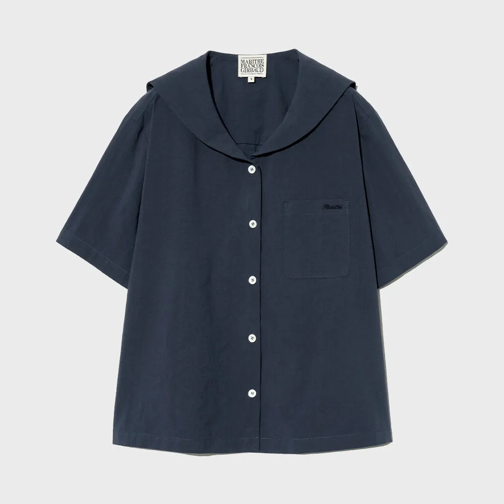 W MARINE HALF SLEEVE SHIRT navy - 감도 깊은 취향 셀렉트샵 29CM