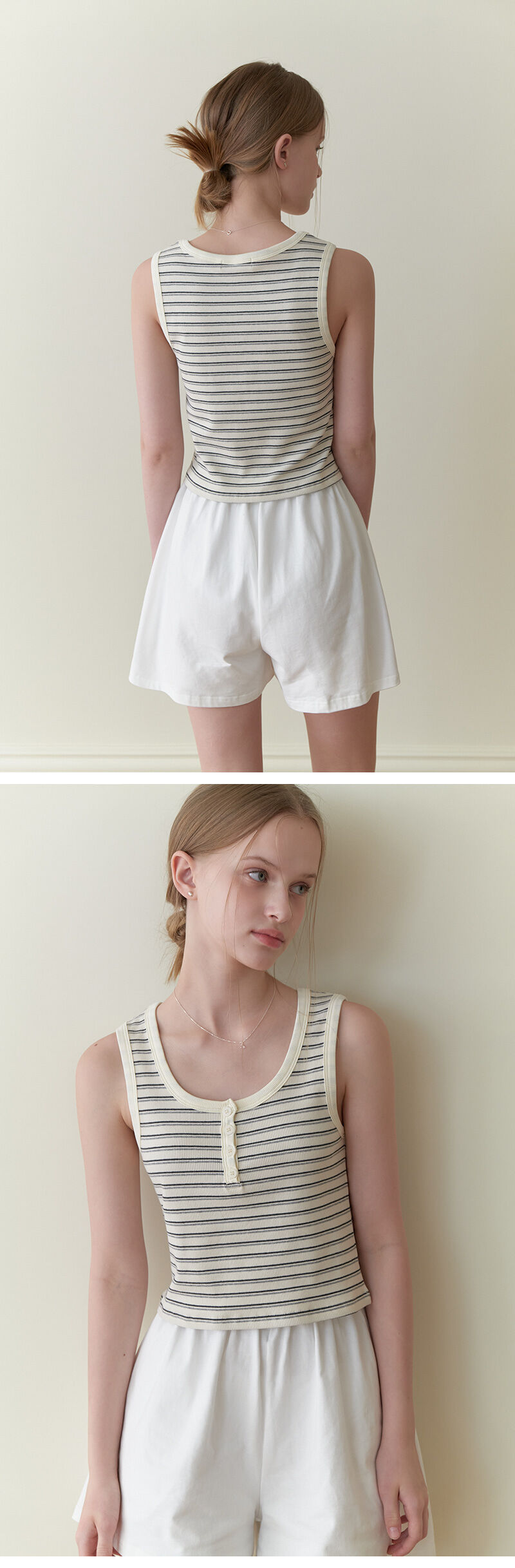 Fizz button sleeveless (stripe) - 감도 깊은 취향 셀렉트샵 29CM